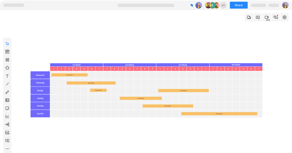 Gantt Chart by Week | Cacoo | Nulab