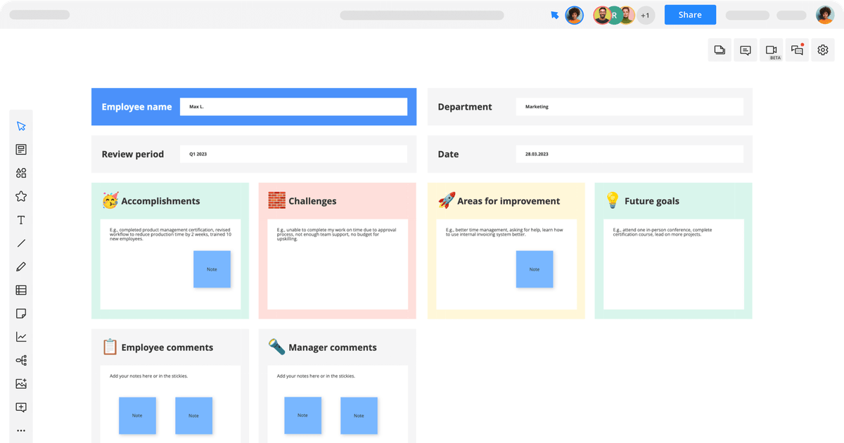 Performance Review Template | Cacoo | Nulab