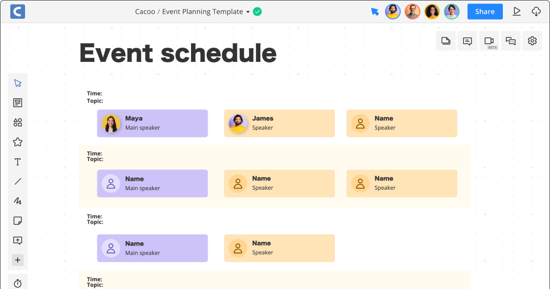 Event Planning Template | Cacoo