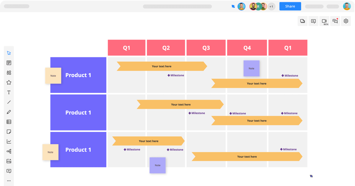 Product Roadmap Template | Cacoo | Nulab