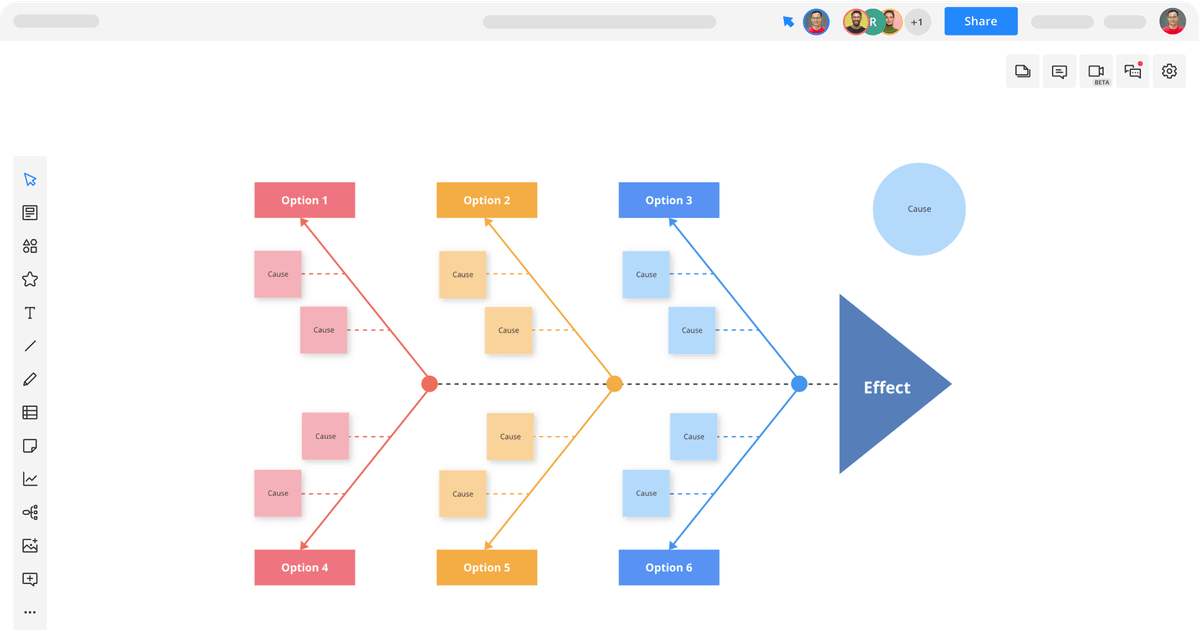 Blank Fishbone Diagram Template | Cacoo | Nulab